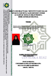 RELEVANSI SIKAP WARA’ MENUNTUT ILMU DALAM KITAB TA’LIM MUTA’ALIM MENURUT SYEKH AZ ZARNUJI DENGAN ...